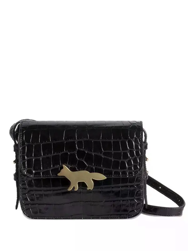 Maison Kitsuné Fox-head Embossed Leather Crossbody Bag