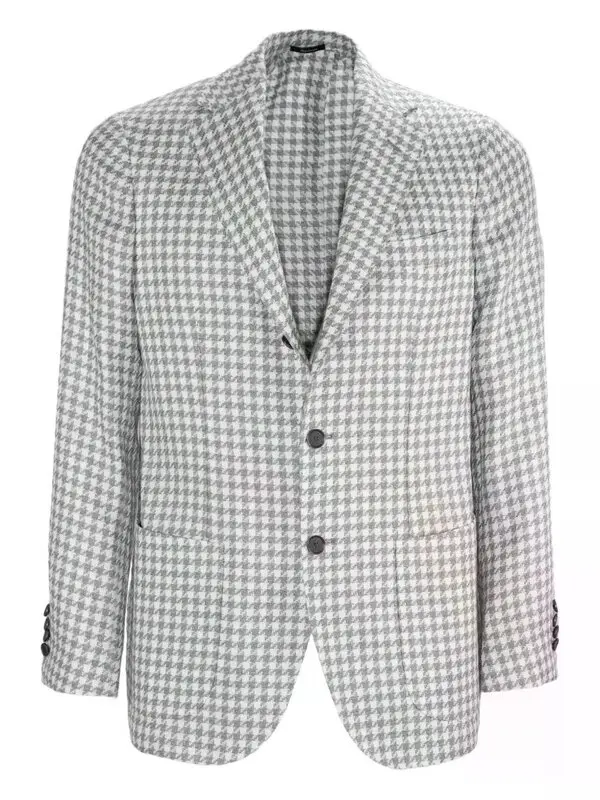 SARTORIO NAPOLI Peak-lapel Houndstooth Check Blazer