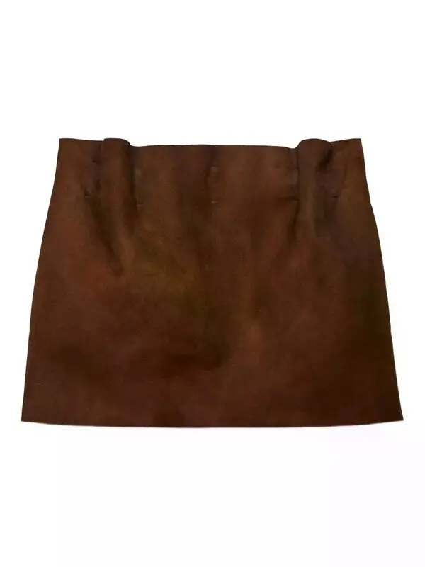 Prada Elasticated-waistband Suede Mini Skirt - Brown