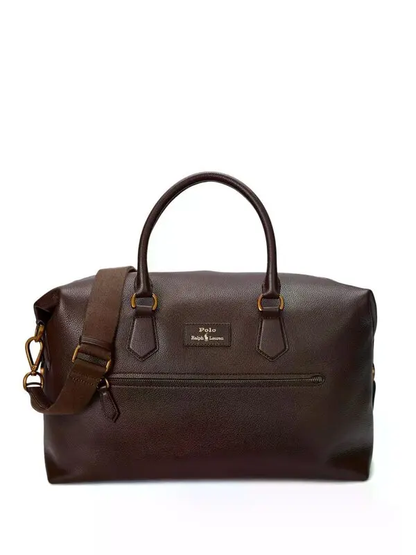 Polo Ralph Lauren Pebbled Leather Duffle Bag - Brown