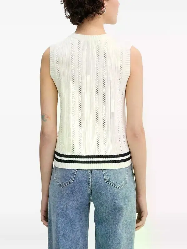 Paul Smith Cable-knit Vest With Pom-pom Embellishments