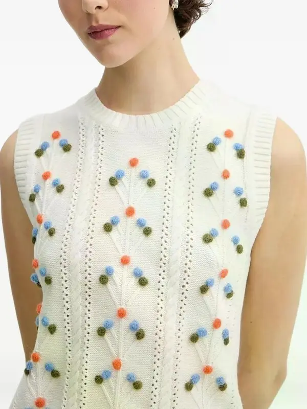 Paul Smith Cable-knit Vest With Pom-pom Embellishments