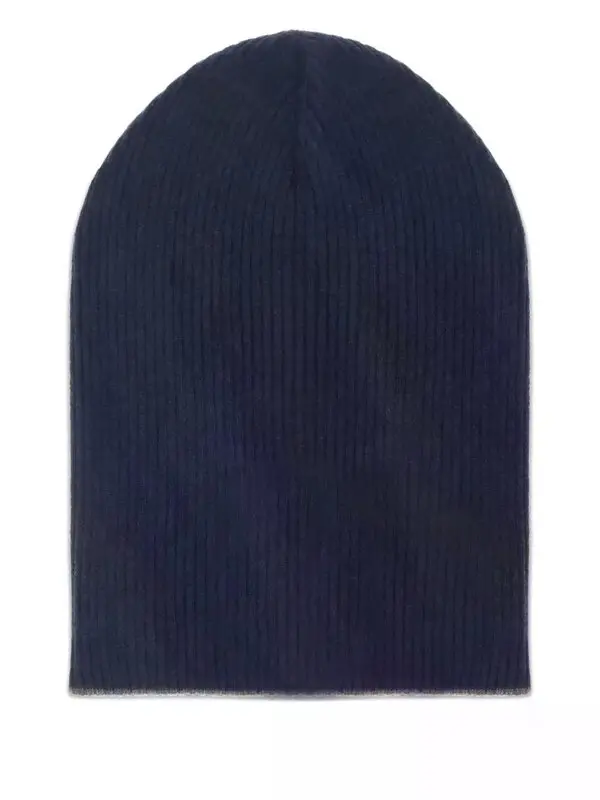 Brunello Cucinelli Ribbed Cashmere Beanie - Blue