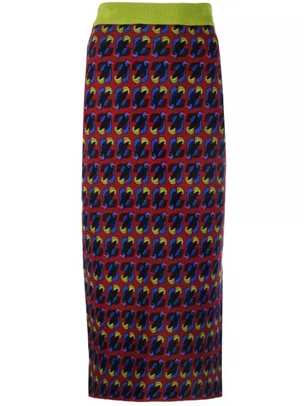 PAULA Monogram-pattern High-waist Skirt