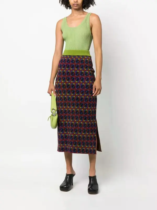 PAULA Monogram-pattern High-waist Skirt