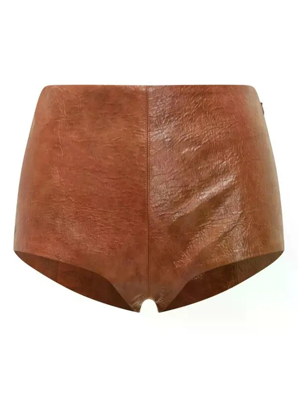 Andamane Faux-leather Zip-fastening Shorts