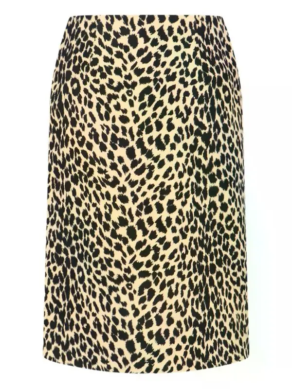 Aspesi Leopard Print Midi A-line Skirt