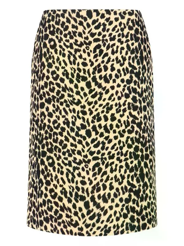 Aspesi Leopard Print Midi A-line Skirt