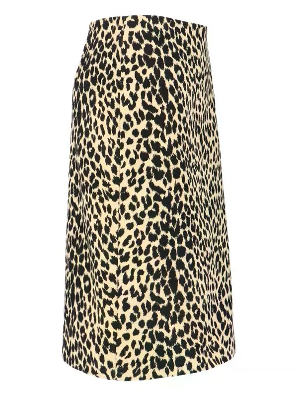 Aspesi Leopard Print Midi A-line Skirt