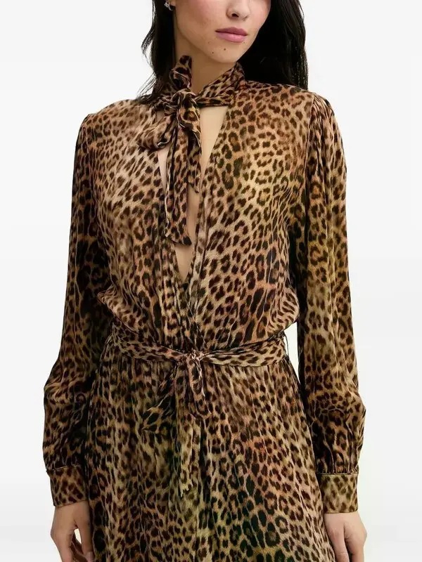 Melissa Odabash Leopard-print Ruffled Maxi Dress