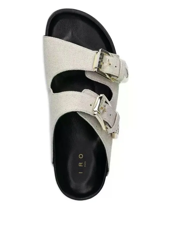 IRO PARIS Billie Double-buckle Slides - Neutrals