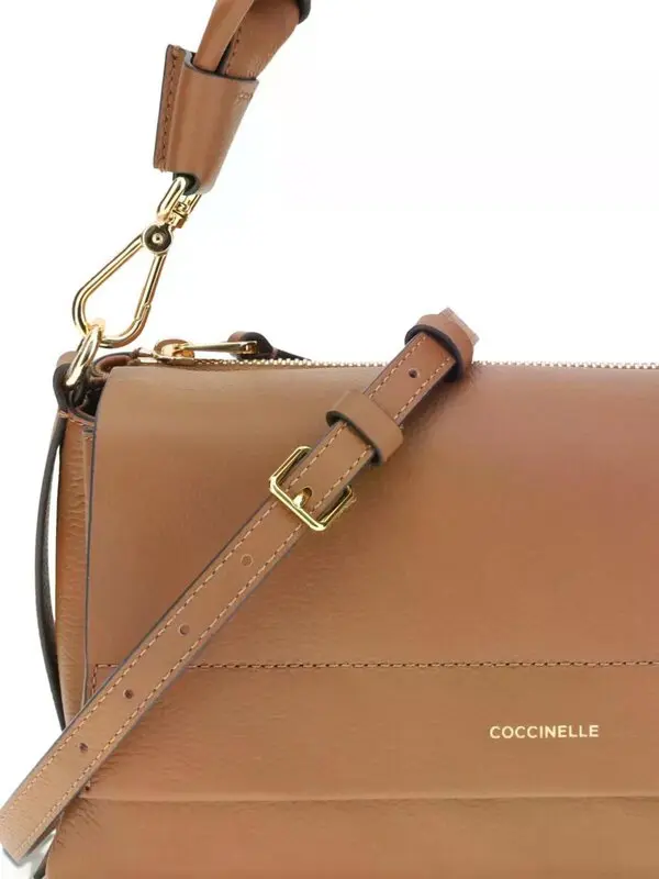 COCCINELLE Calf-leather Shoulder Bag With Braided Handle - Brown
