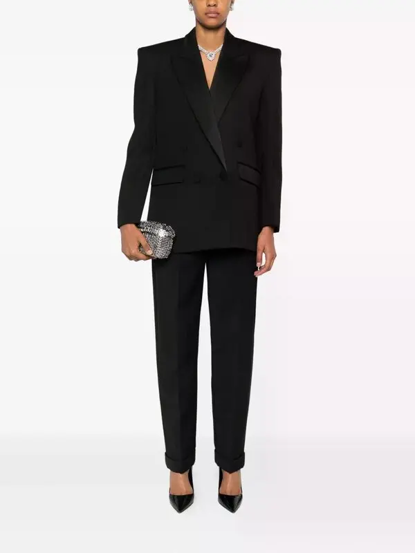 NISSA Shawl-lapel Double-breasted Blazer