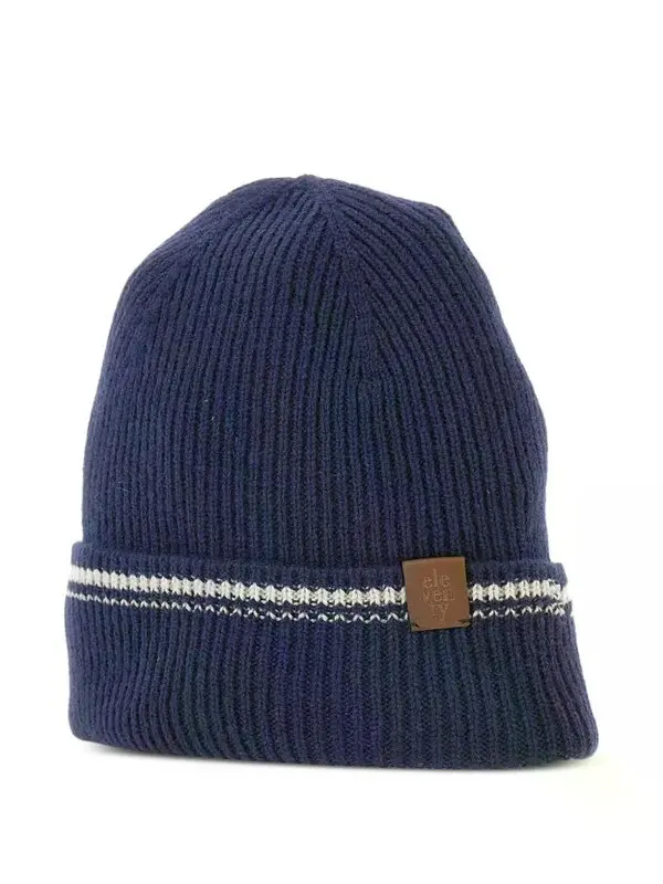 Eleventy Ribbed Cashmere Beanie - Blue