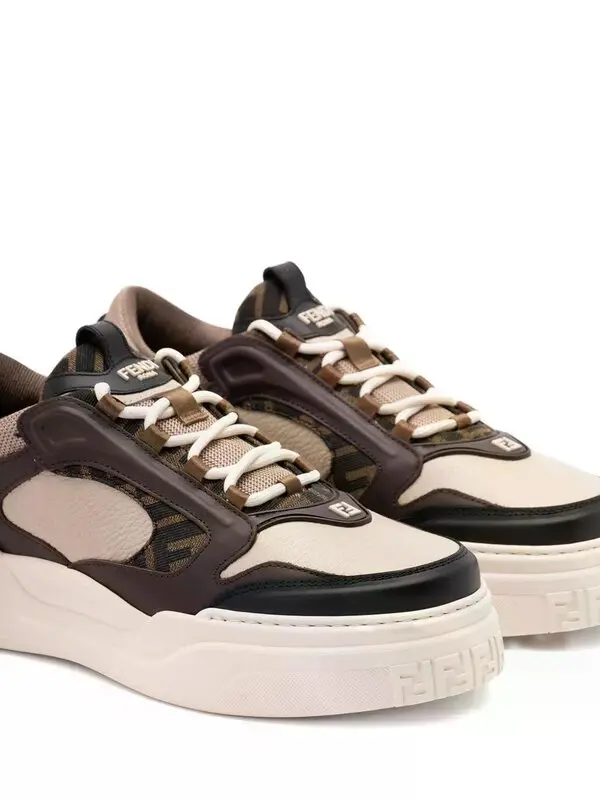 Fendi Force Leather Sneakers - Brown