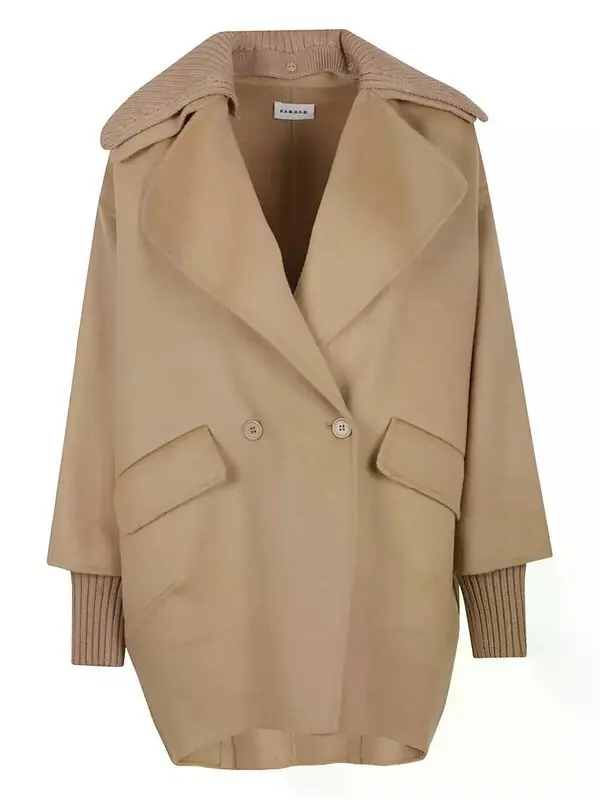 P.a.r.o.s.h Ribbed-collar Double-breasted Coat