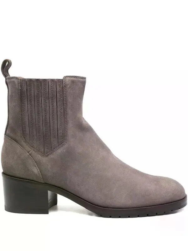 DOUCAL'S 50mm Suede Boots With Elastic Panels - Grey