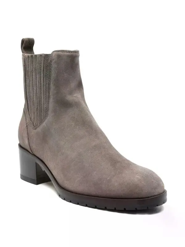 DOUCAL'S 50mm Suede Boots With Elastic Panels - Grey