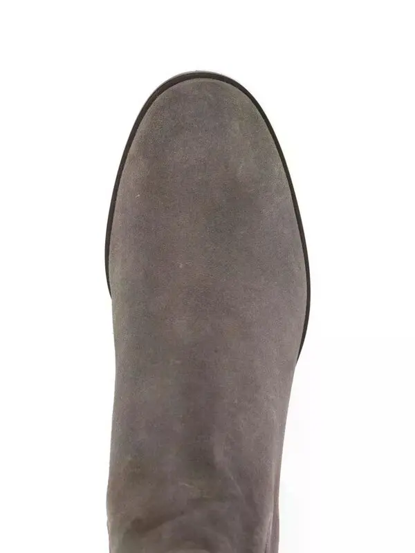 DOUCAL'S 50mm Suede Boots With Elastic Panels - Grey