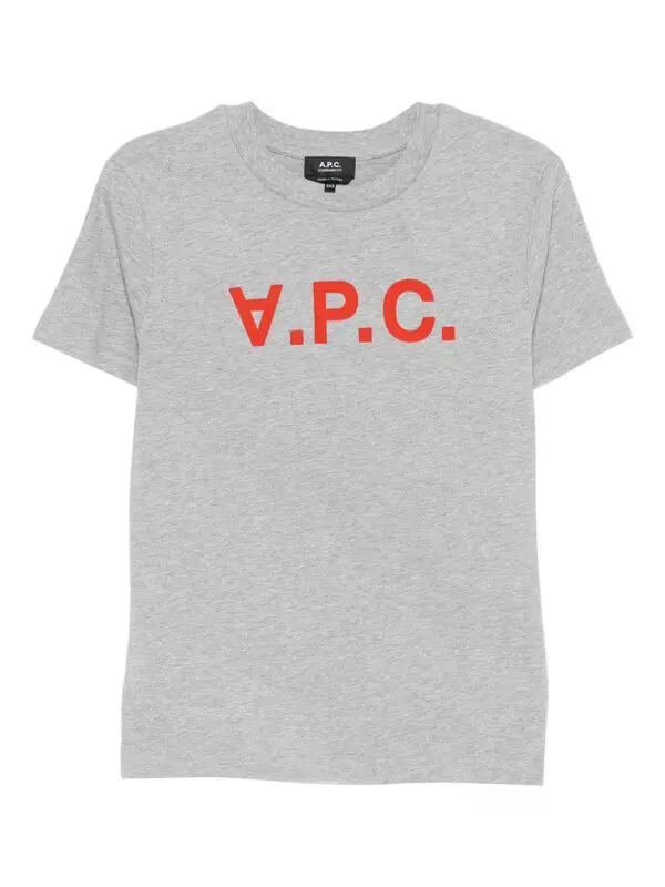 A.p.c. Logo Print Cotton T-shirt - Grey