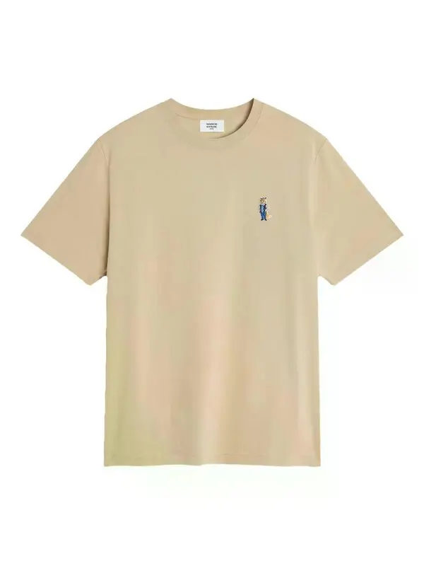 Maison Kitsuné Fox-embroidered Cotton T-shirt