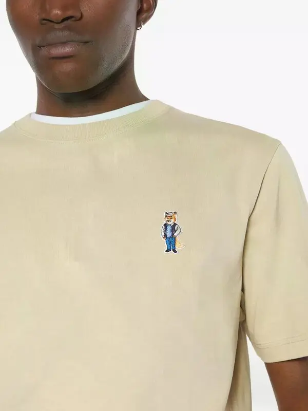 Maison Kitsuné Fox-embroidered Cotton T-shirt