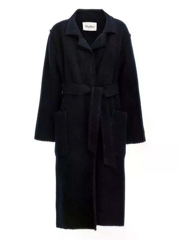 Max Mara Belted-waist Coat - Blue