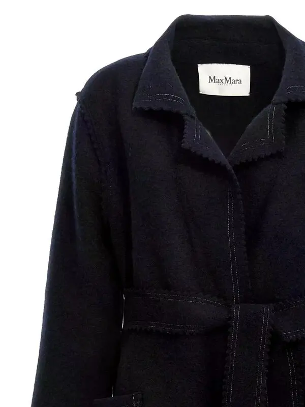 Max Mara Belted-waist Coat - Blue