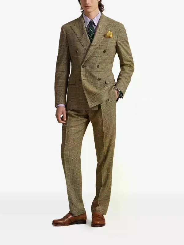Polo Ralph Lauren Pleated Check Trousers - Brown