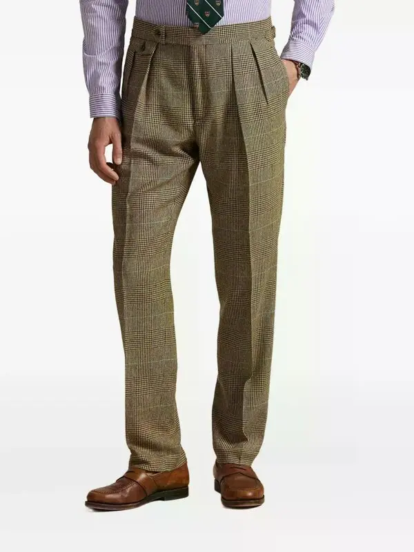 Polo Ralph Lauren Pleated Check Trousers - Brown