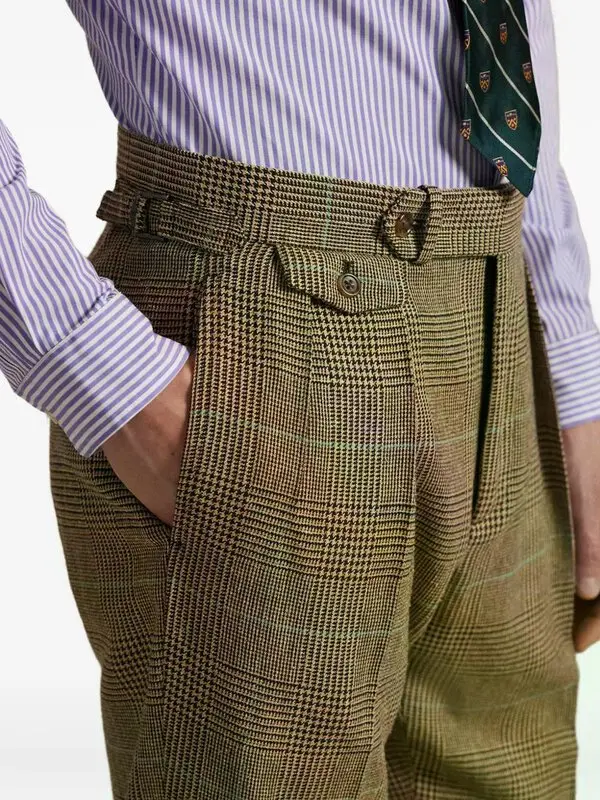 Polo Ralph Lauren Pleated Check Trousers - Brown