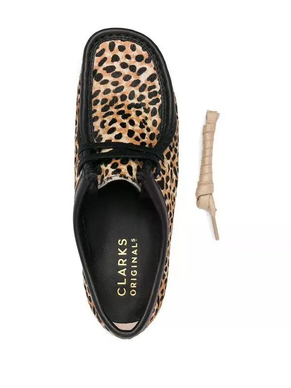 Clarks Wallabee Leopard-print Shoes - Brown