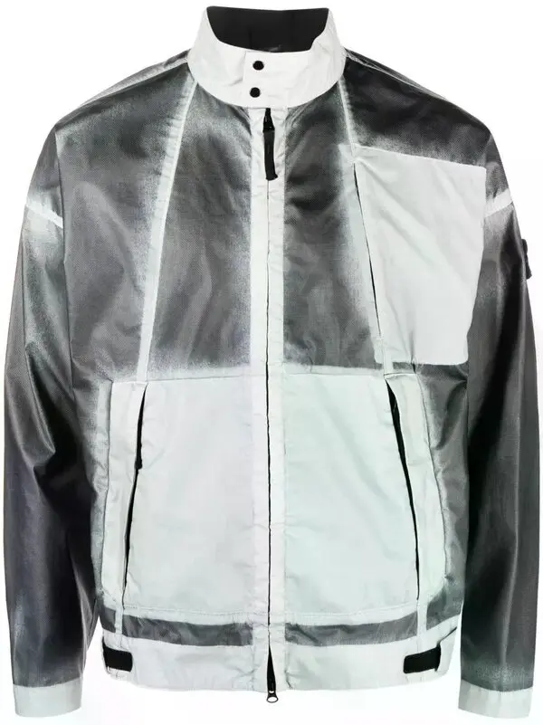 Stone Island Mussola Gommata-tc Hand-sprayed Windbreaker - Grey
