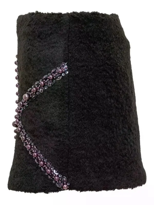 DES_PHEMMES Beaded-embellishment Mini Skirt - Black