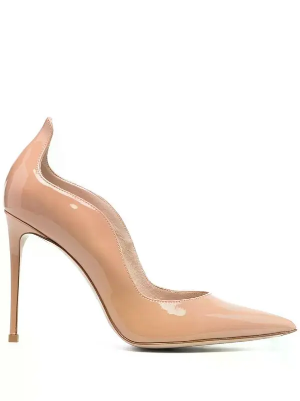 LE SILLA Wave-edge Leather Pumps - Neutrals