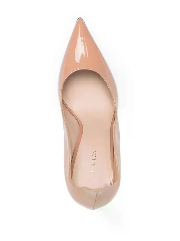 LE SILLA Wave-edge Leather Pumps - Neutrals