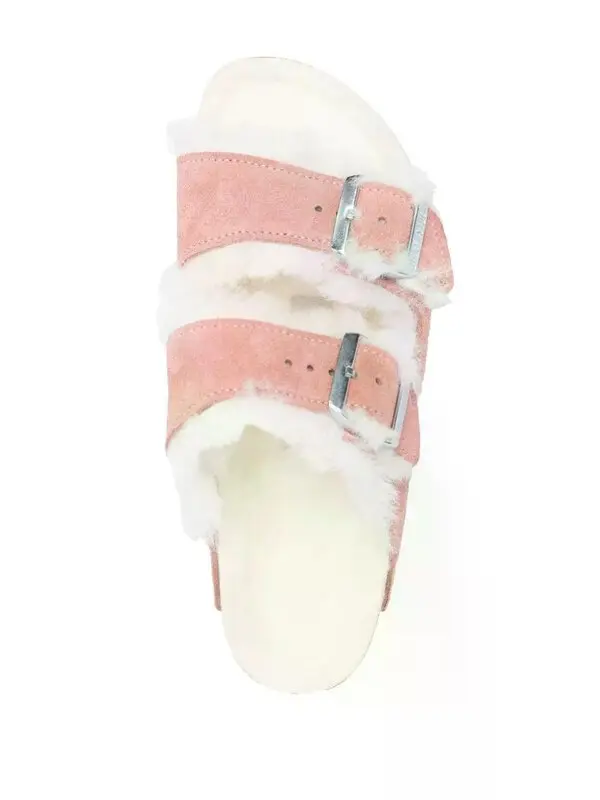 BIRKENSTOCK Shearling Double Buckle Slides