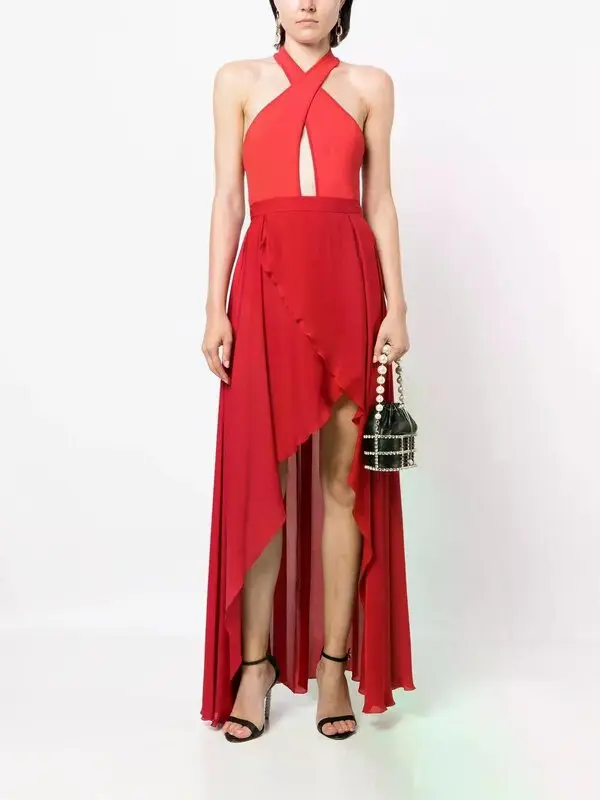 Elie Saab Halter Keyhole Bodysuit - Red