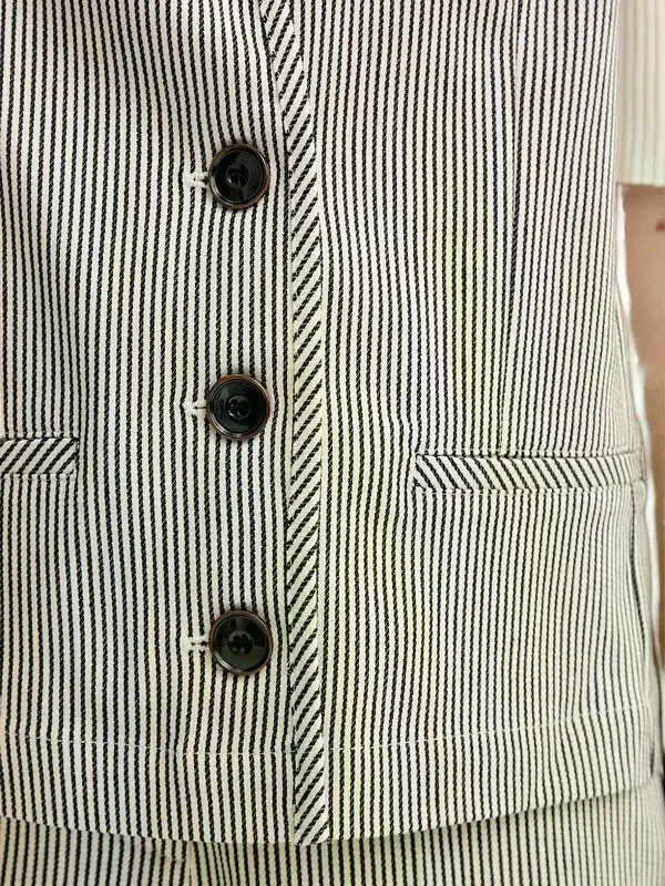 SESSUN Striped Buttoned Waistcoat