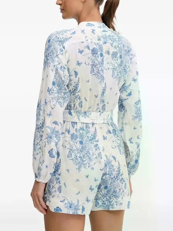 MC2 SAINT BARTH Floral-print Belted Playsuit