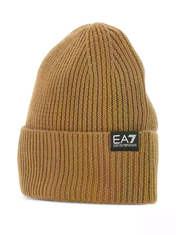 EA7 Ribbed Beanie - Brown