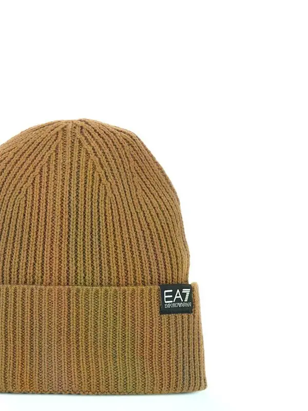 EA7 Ribbed Beanie - Brown