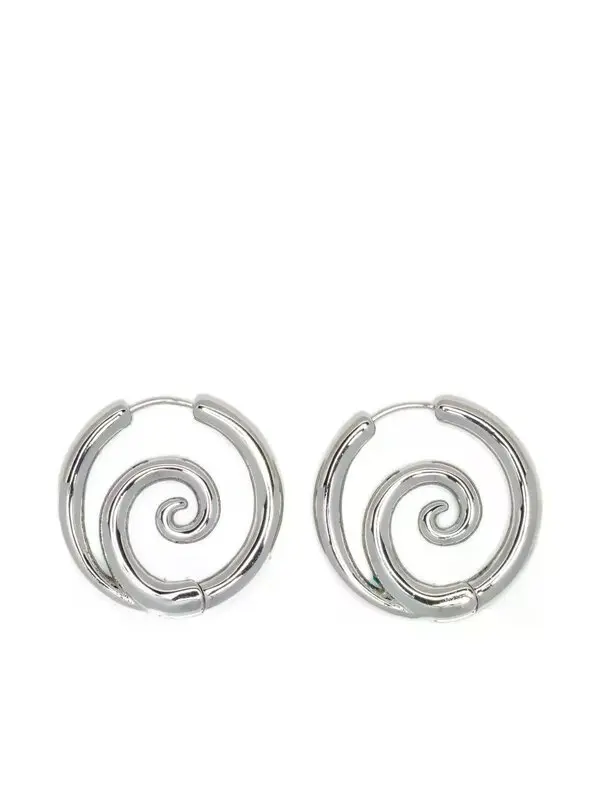KENNETH JAY LANE Swirl Hoop Earrings - Silver
