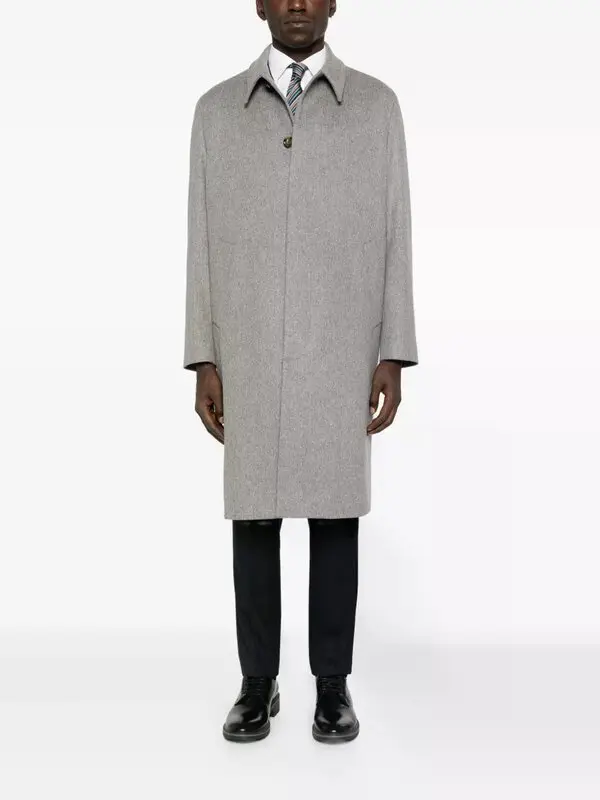 LARDINI Buttoned Patch-pocket Wool Coat