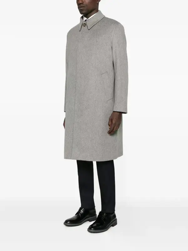 LARDINI Buttoned Patch-pocket Wool Coat