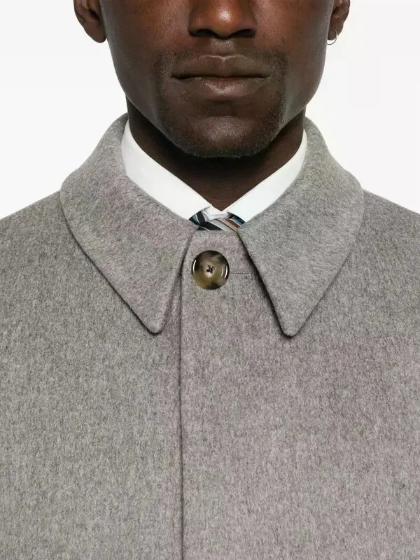 LARDINI Buttoned Patch-pocket Wool Coat