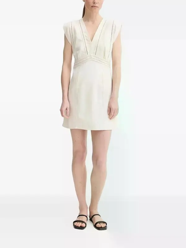 Ba&sh V-neck Mini Dress With Eyelet Trim