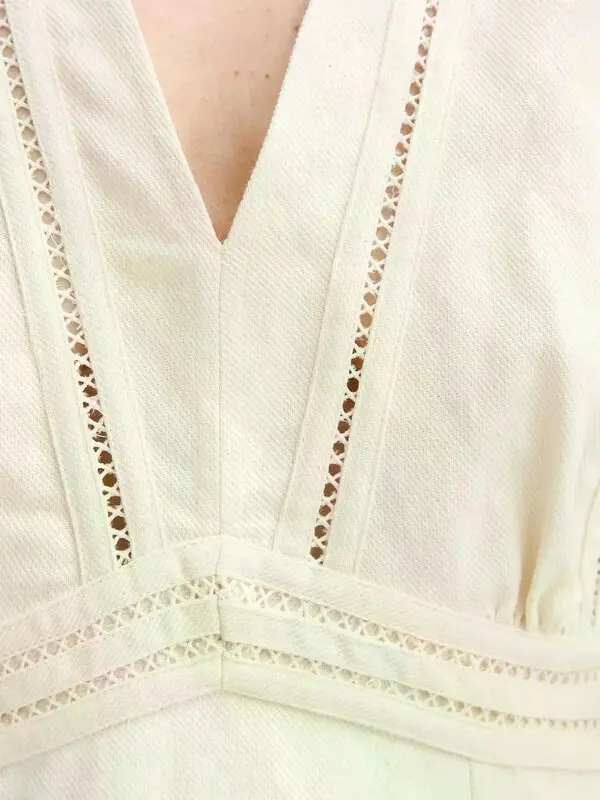 Ba&sh V-neck Mini Dress With Eyelet Trim