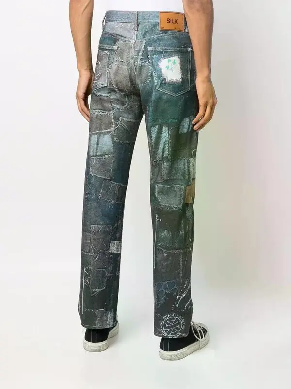 DOUBLET Patchwork Straight Leg Denim Jeans
