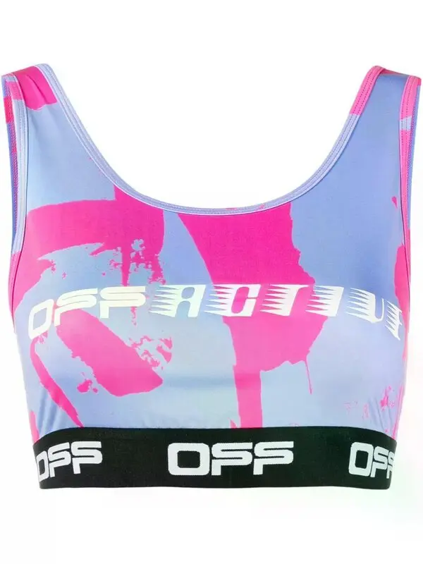 Off-White Logo-print Sports Bra - Pink